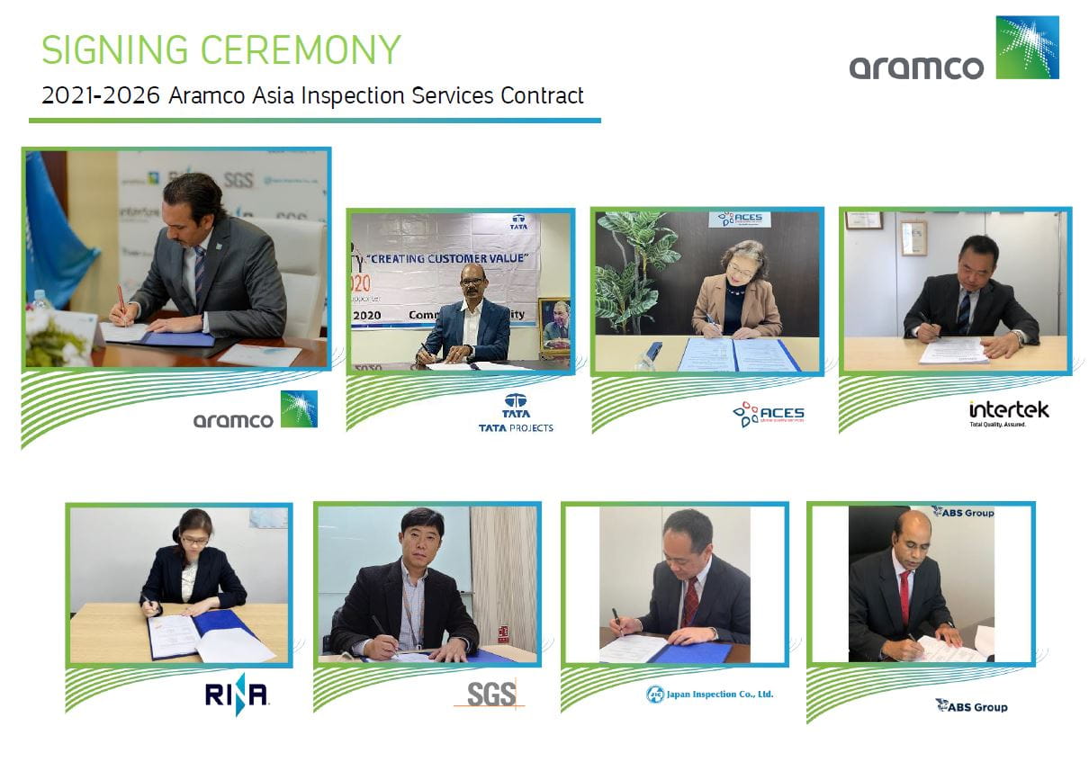 Aramco Asia inks deals with seven suppliers on general inspection ...